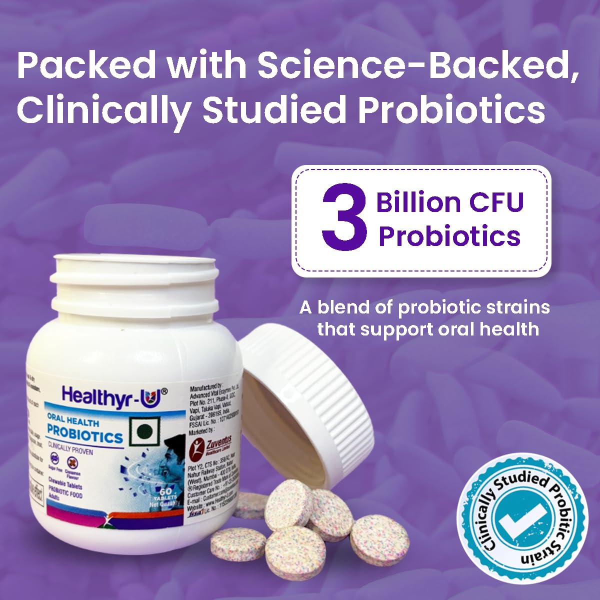 Oral Health Probiotic Chewable Tablets | Freshen breath | Oral care